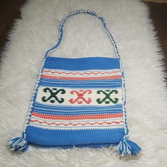 Vintage | Bags | Vintage Handmade In Greece Boho Tote Bag Woven ...